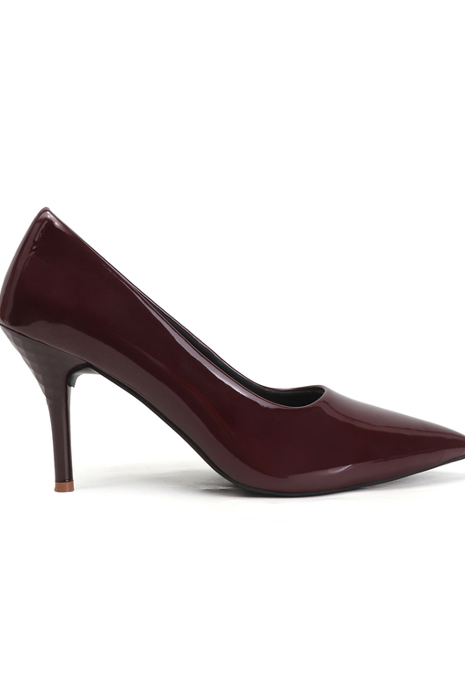 thewhitepole - Maroon Classic Patent Pointed Toe Stiletto Heels - The ...